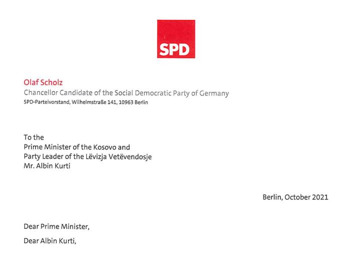 Kurti merr letër falënderimi nga kandidati për Kancelar të Gjermanisë ...
