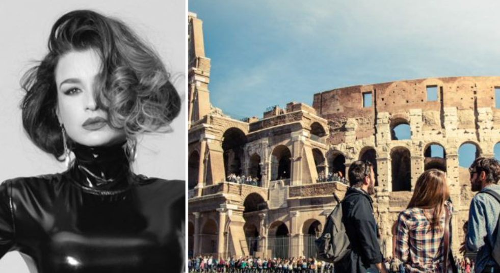 “Moj e bukura more”, Elsa Lila poston videon nga Colosseum me mikun e ...