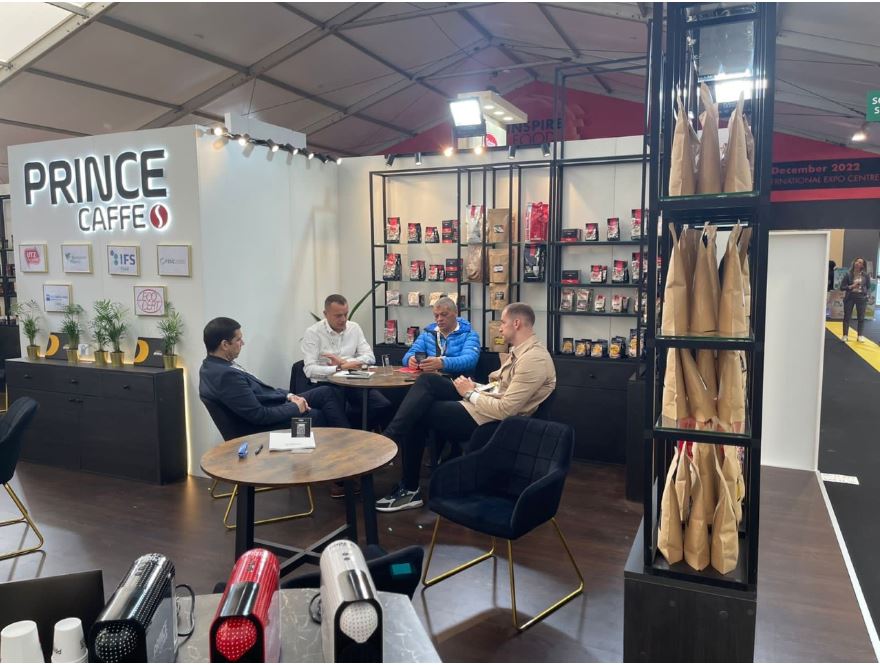 Prince Caffe, me gamën e produkteve të veta, në panairin “SIAL” në ...