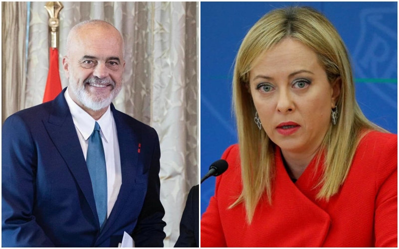 Edi Rama s'përmbahet në samit, puth kryeministren e Italisë në qafë ...