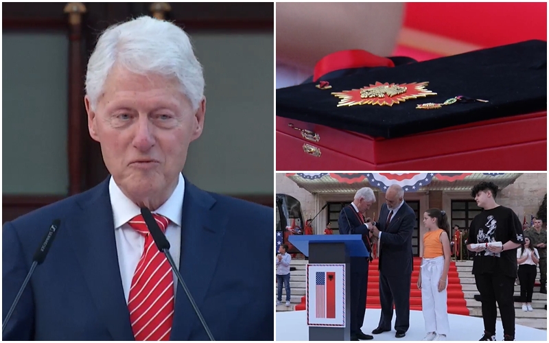 Bill Clinton për herë të parë në Shqipëri, nderohet me “Ylli i ...