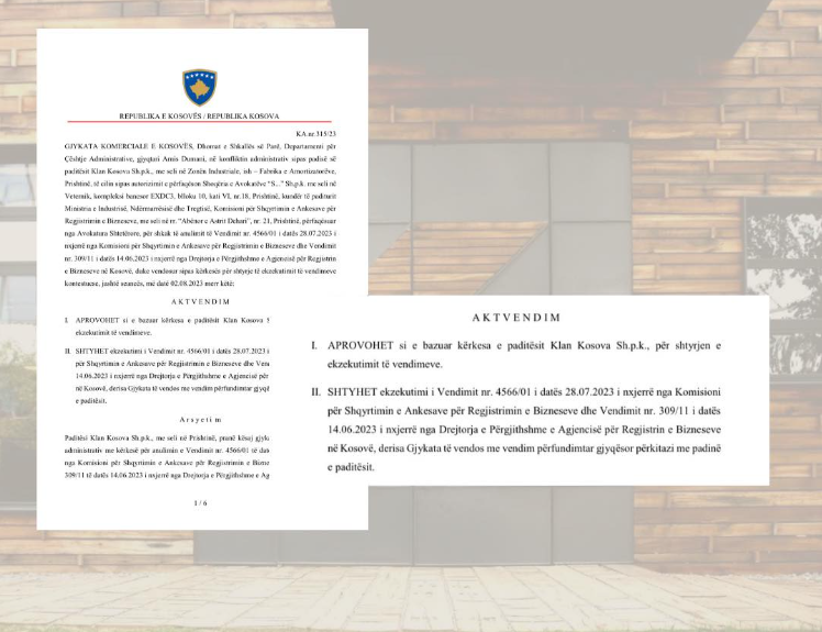 Këtu mund ta lexoni vendimin e plotë të Gjykatës për Klan Kosovën ...