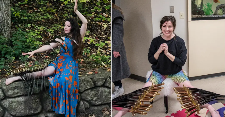 Thyhet rekord Guinnes, gruaja balancon 30 shpata në trupin e saj në ...