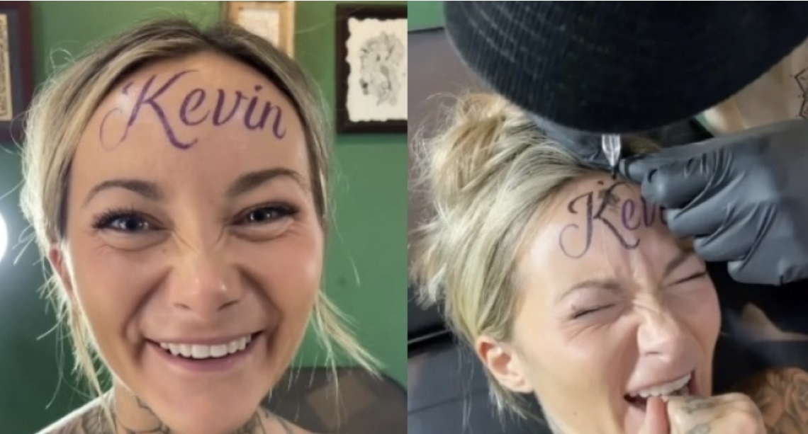 Blogerja bën tatuazh emrin e të dashurit në ballë: E di që është pak ...