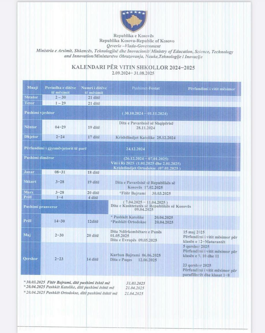 Nagavci nënshkruan një UA për kalendarin e vitit shkollor 2024-2025, thotë se janë të përgatitur ...