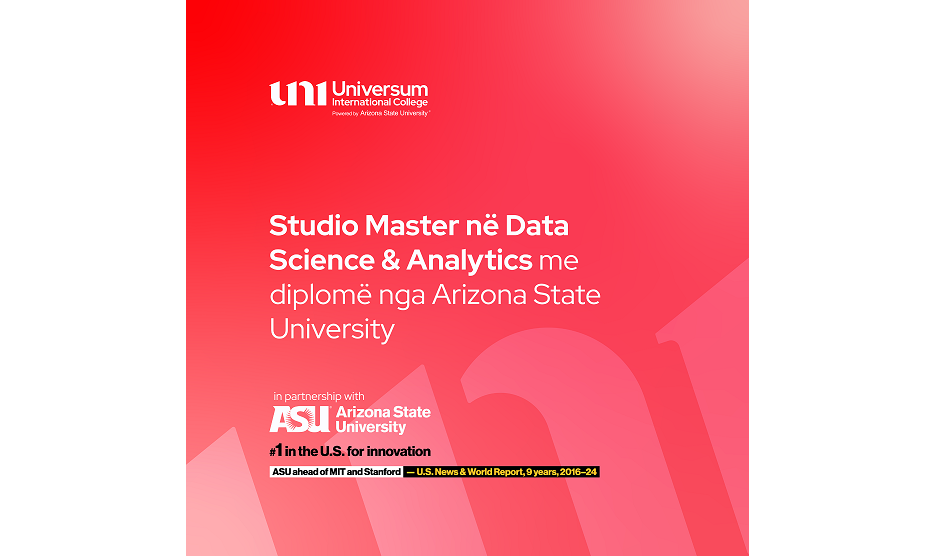 Studio Master në Data Science & Analytics me diplomë amerikane nga Arizona State University në ...