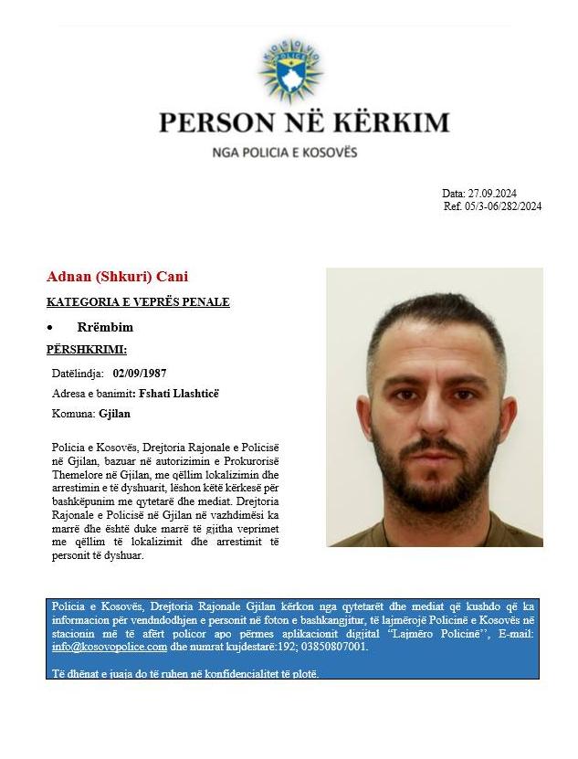 Policia e Kosovës kërkon ndihmë për kapjen e këtij personi - Gazeta Express Policia e Kosovës kërkon ndihmë për kapjen e këtij personi - Gazeta Express
