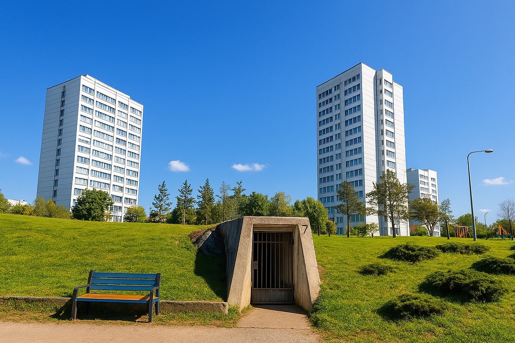 Pamje të bunkerit në Ulpianë që po rinovohet për t'u bërë Qendër Arti ...