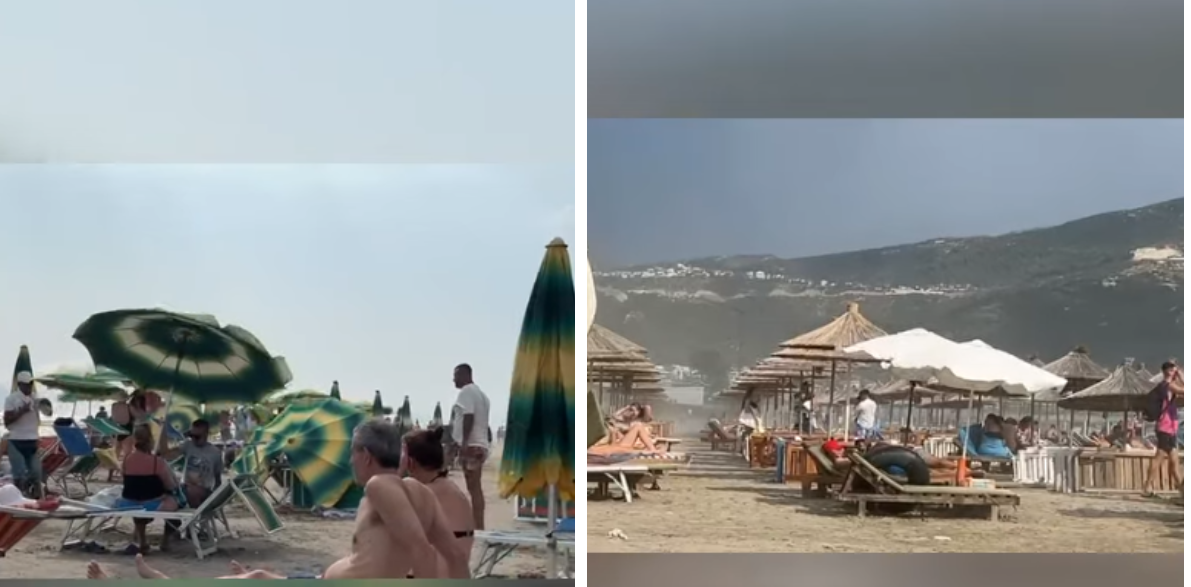 Stuhi me erëra të forta godet plazhet e Vlorës, pushuesit largohen me ...